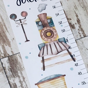 Train Height Chart Locomotive Growth Chart for Boy Train Kid Gift ...