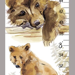 Bear Growth Chart Woodland Height Chart Forest Animals Nursery Art ...