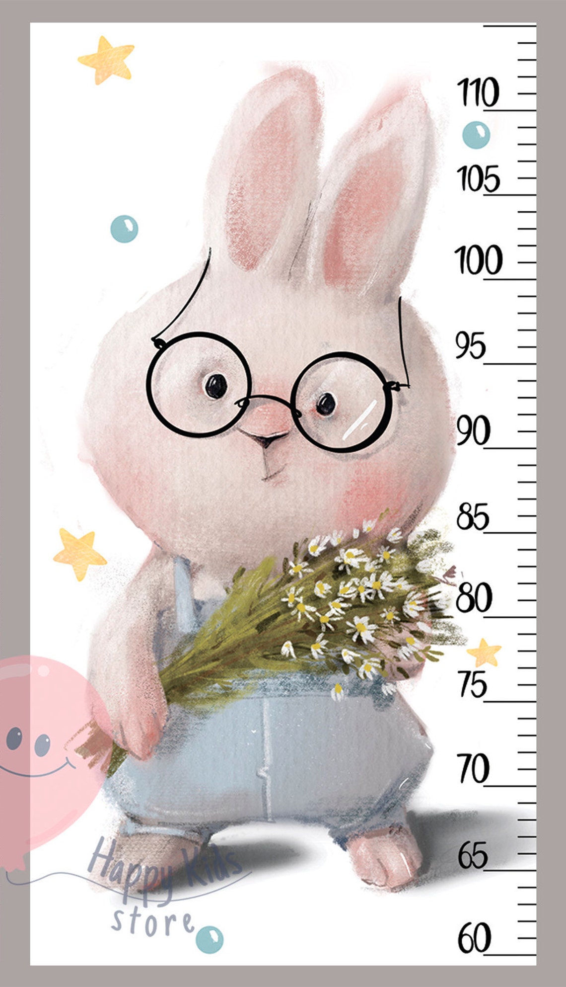 Bunny boy height chart Animals growth chart Baby rabbit | Etsy