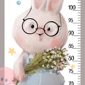 Bunny Boy/girl Height Chart Animals Growth Chart Baby Rabbit Nursery ...