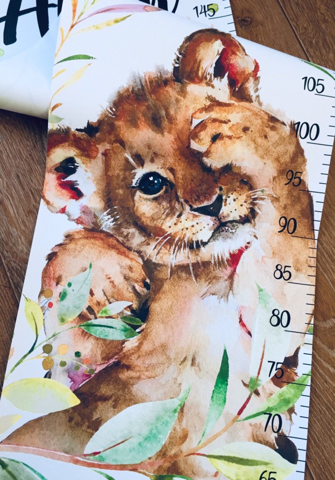 Baby Lion Growth Chart Safari Animals Height Chart Jungle | Etsy