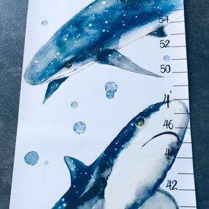 Shark Growth Chart Under the Sea Height Chart Nautical Sea Creatures ...