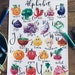 Alphabet Vegetable Poster Fruit Nursery Wall Decor ABC Kid Room Decor ...
