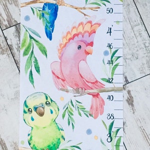 Kids Height Chart Parrot Growth Chart Parrots Wall Hanging Nursery ...