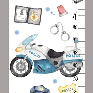 Police Growth Chart Canvas Personalized Height Chart Future Police ...