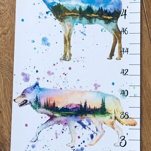 Animals and Nature Growth Chart Forest Height Chart Wolf Deer Buffalo ...