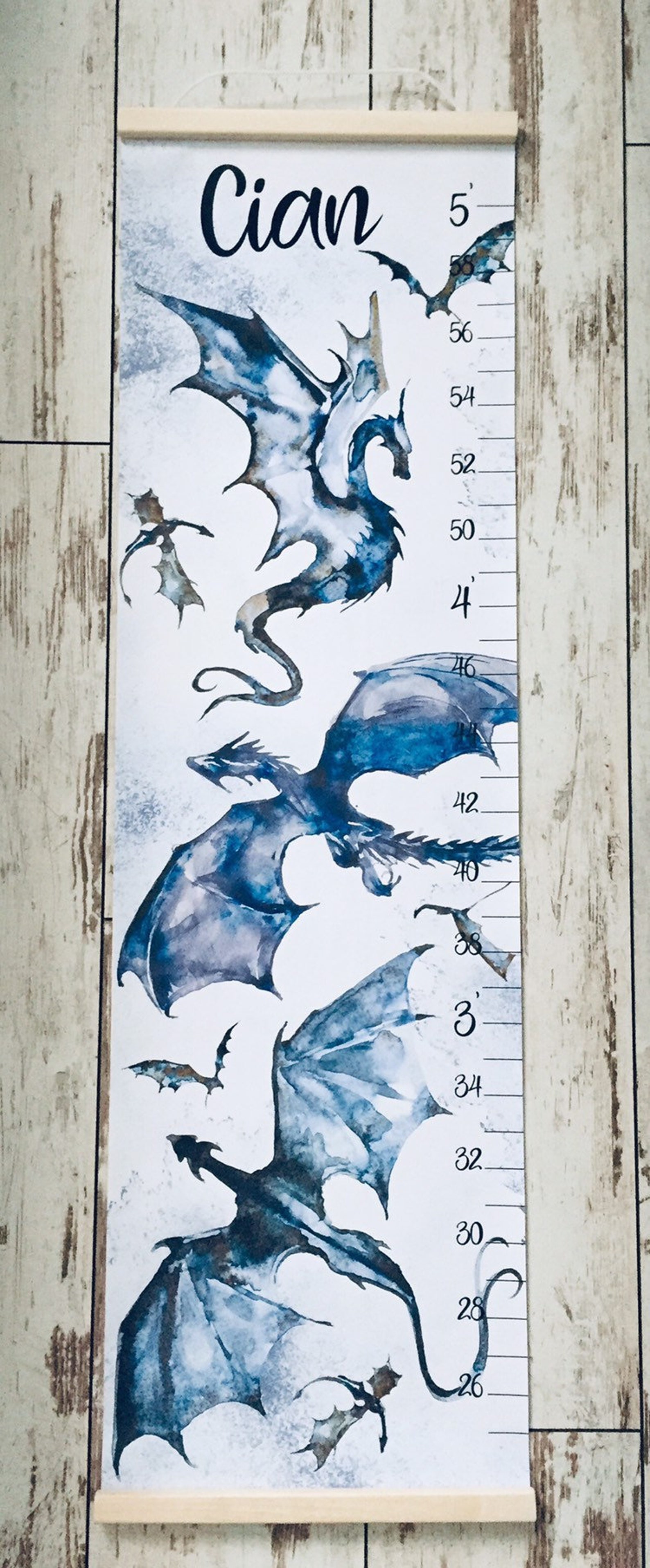 Dragons Height Chart Personalized Growth Chart Dragons Kids | Etsy