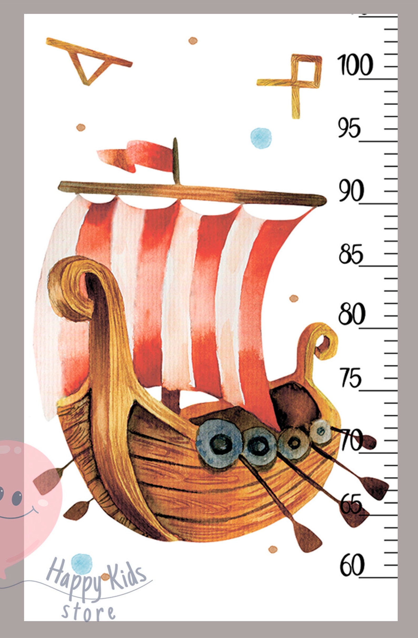 Viking Growth Chart Personalized Height Chart Scandinavian | Etsy
