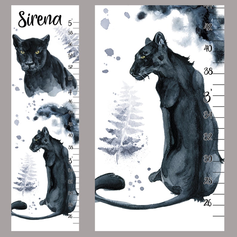 Panther Growth Chart Black Panther Height Chart Animals - Etsy