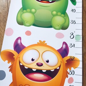 Cute Monsters Growth Chart Personalized Canvas Growth Chart Custom Kid ...