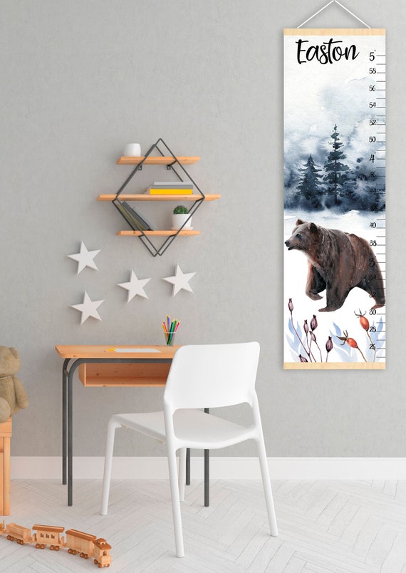 Bear Height Chart Woodland Growth Chart Forest Nursery Room | Etsy