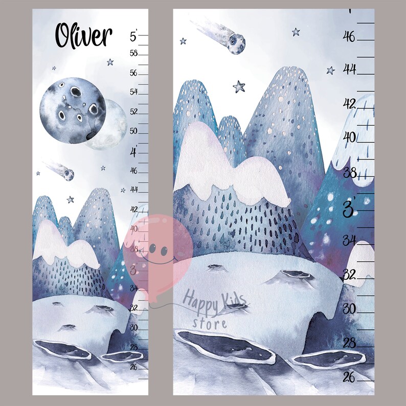 Space Growth Chart Planets Height Chart Solar System - Etsy