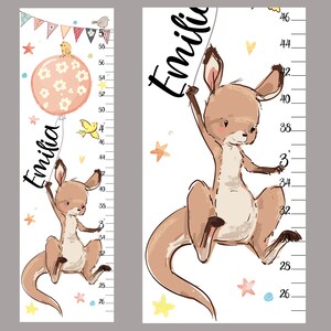 Kangaroo With Balloon Growth Chart Canvas Personalized Height Chart Kid ...