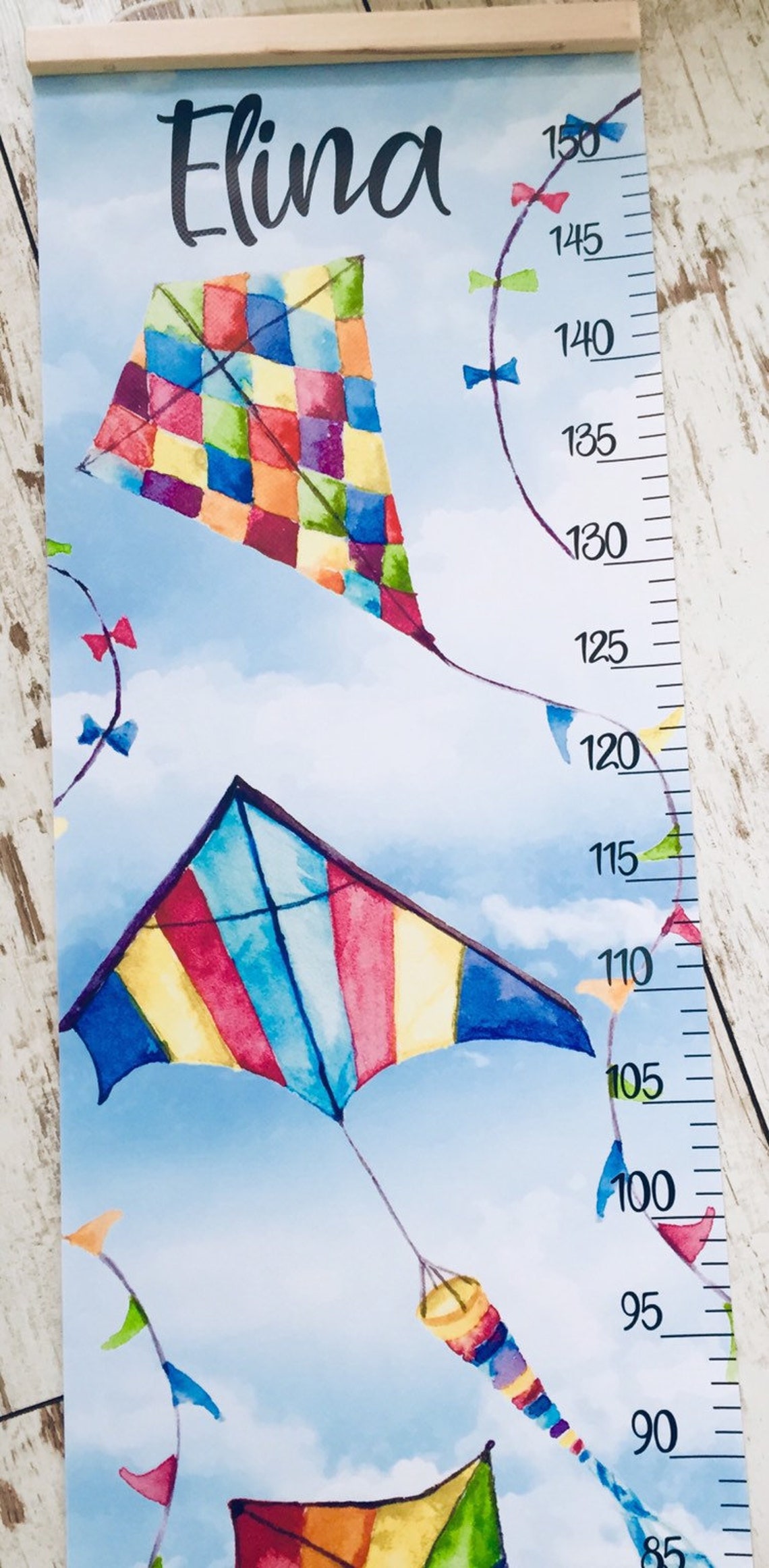 Kite in the Wind Growth Chart Sky Height Chart Kites Nursery - Etsy