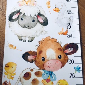 Growth Chart Farm Animals Canvas Personalized Height Chart Farmhouse ...