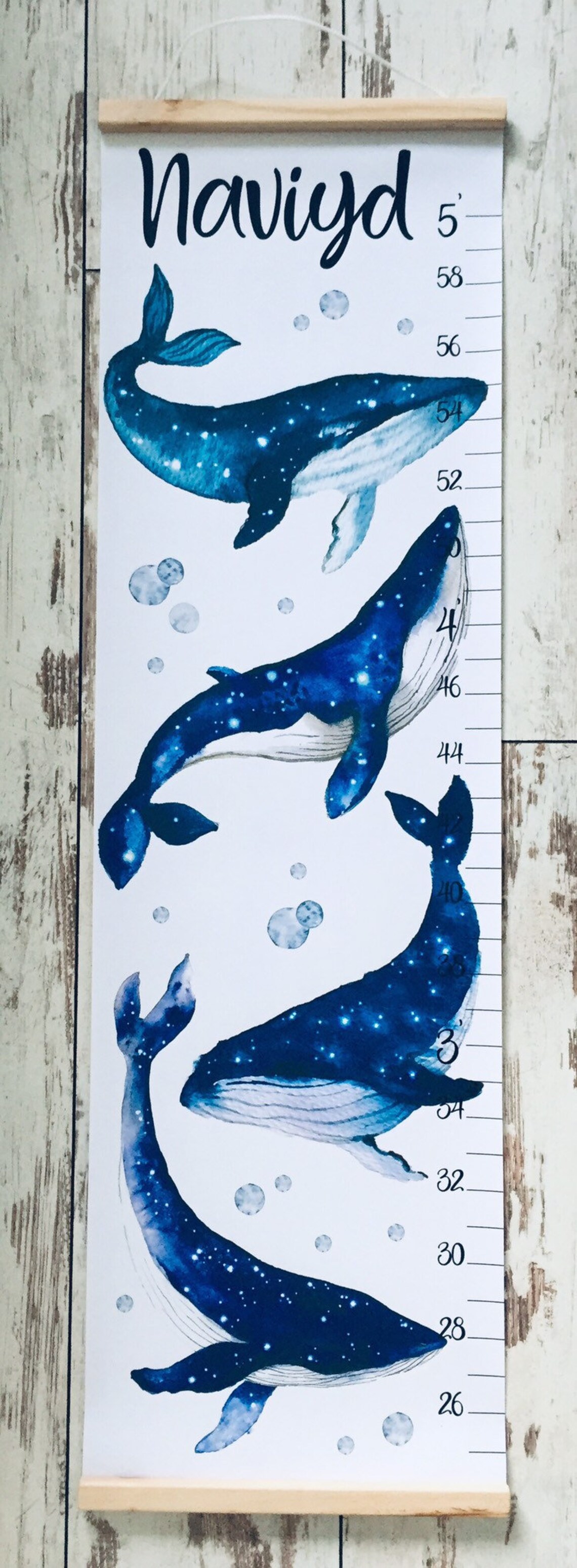 Whales Growth Chart Under the Sea Height Chart Ocean Nursery | Etsy
