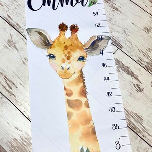Giraffe Growth Chart Safari Height Chart Baby Animals Nursery Room ...