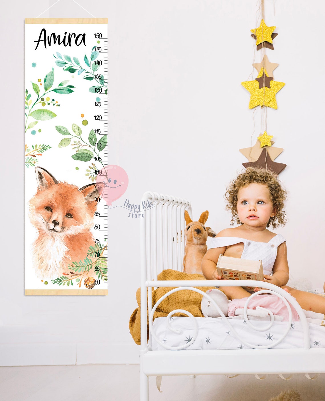 Fox Baby Height Chart Personalized Growth Chart Woodland | Etsy