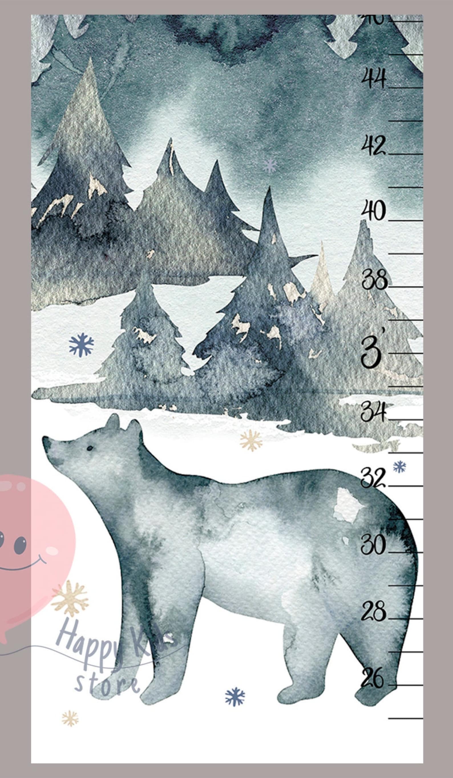 Bear Height Chart Personalized Growth Chart Mountain and - Etsy