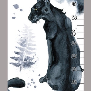 Panther Growth Chart Black Panther Height Chart Animals Nursery Art ...
