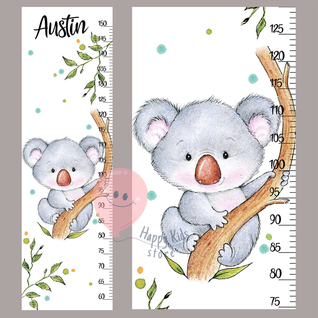 Koala Baby Growth Chart Personalized Height Chart Australian Animals ...