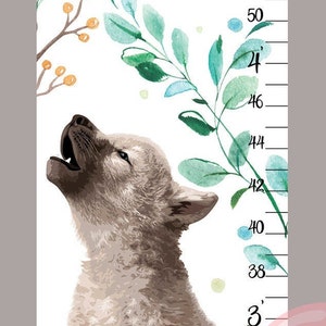 Baby Wolf Growth Chart Wolf Pack Height Chart Woodland Nursery Decor ...