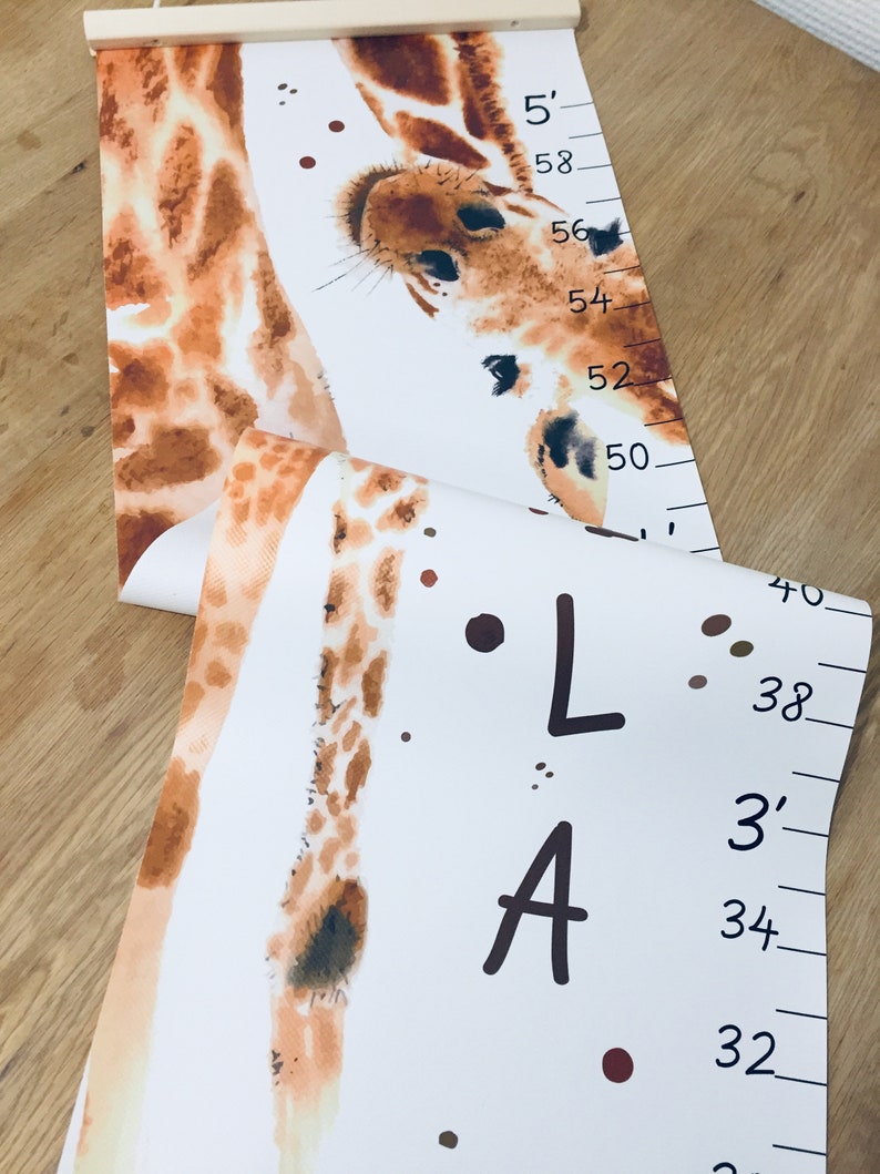 Giraffe Growth Chart Canvas Personalized Height Chart Safari - Etsy