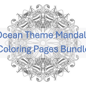 Ocean Themed Mandala 20 Coloring Pages Bundle to Print - Etsy
