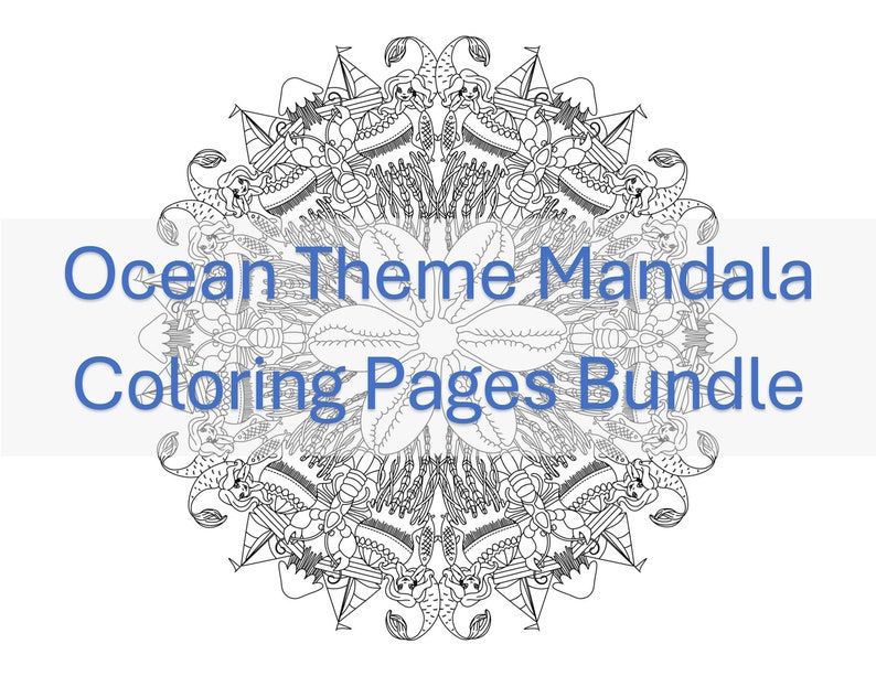 Ocean Themed Mandala 20 Coloring Pages Bundle to Print - Etsy
