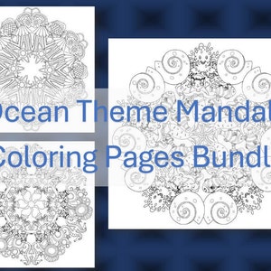 Ocean Themed Mandala 20 Coloring Pages Bundle to Print - Etsy