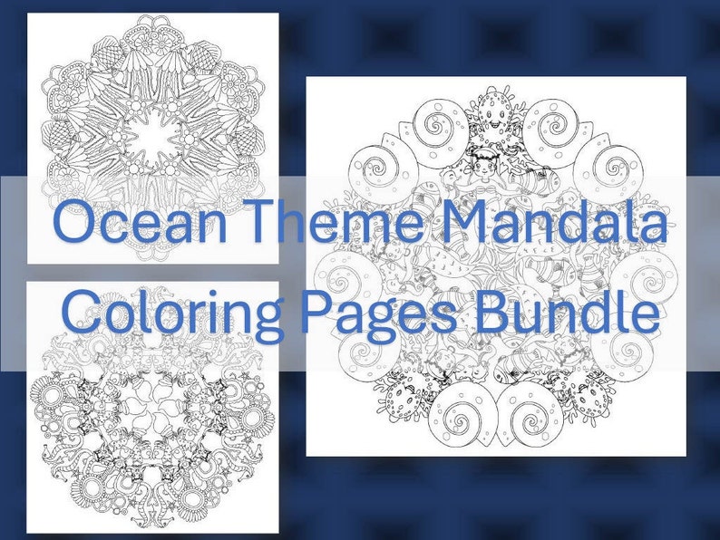 Ocean Themed Mandala 20 Coloring Pages Bundle to Print - Etsy