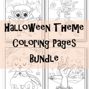Halloween Themed 30 Coloring Pages Bundle to Print - Etsy