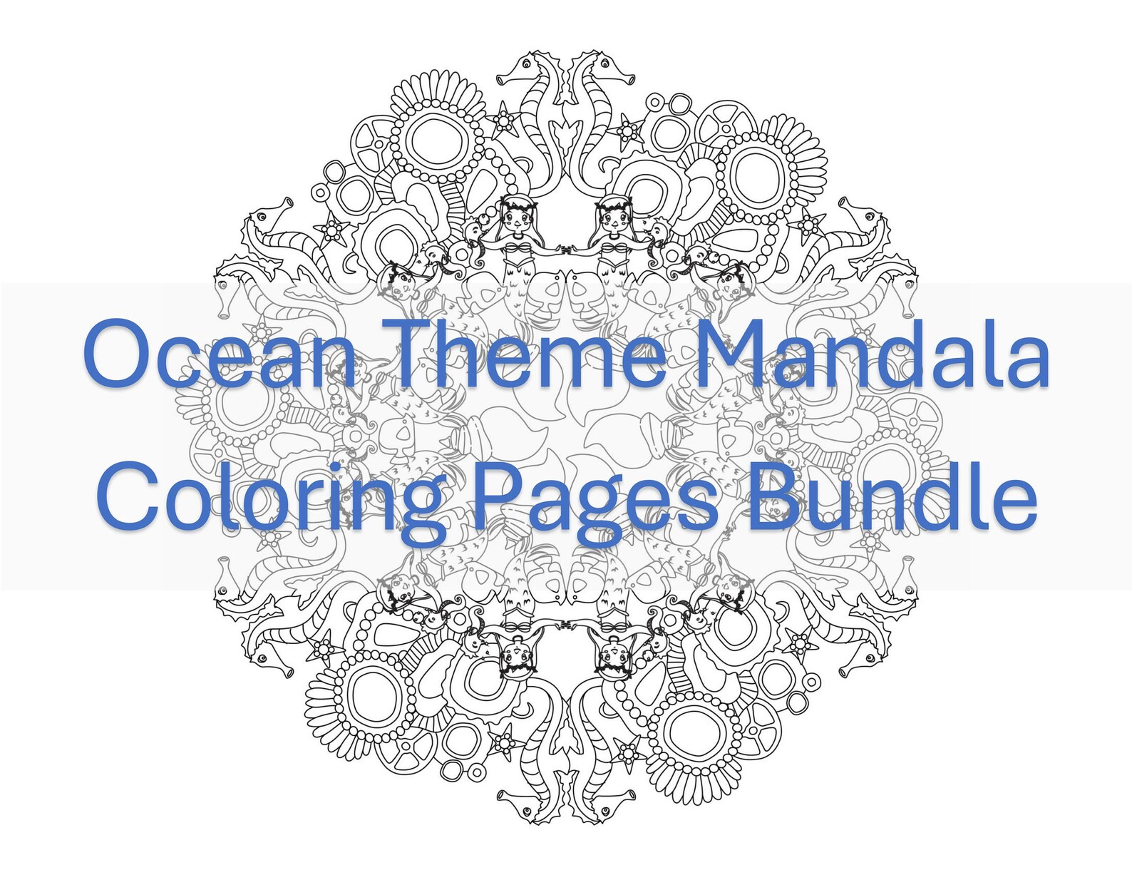 Ocean Themed Mandala 20 Coloring Pages Bundle to Print - Etsy