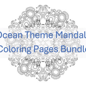Ocean Themed Mandala 20 Coloring Pages Bundle to Print - Etsy