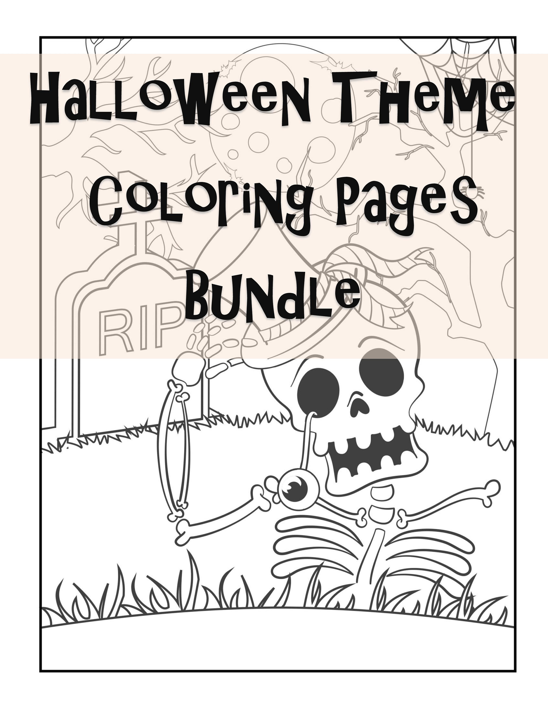 Halloween Themed 30 Coloring Pages Bundle to Print - Etsy