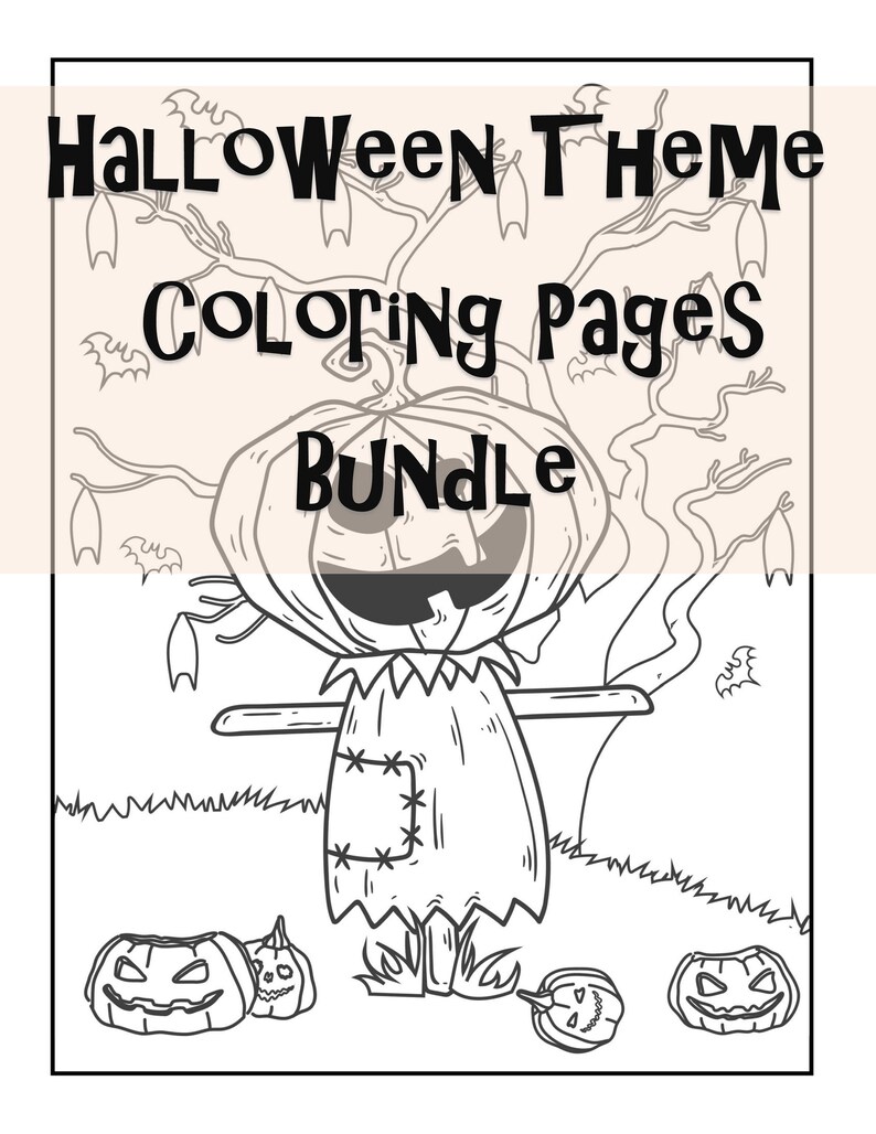 Halloween Themed 30 Coloring Pages Bundle to Print - Etsy