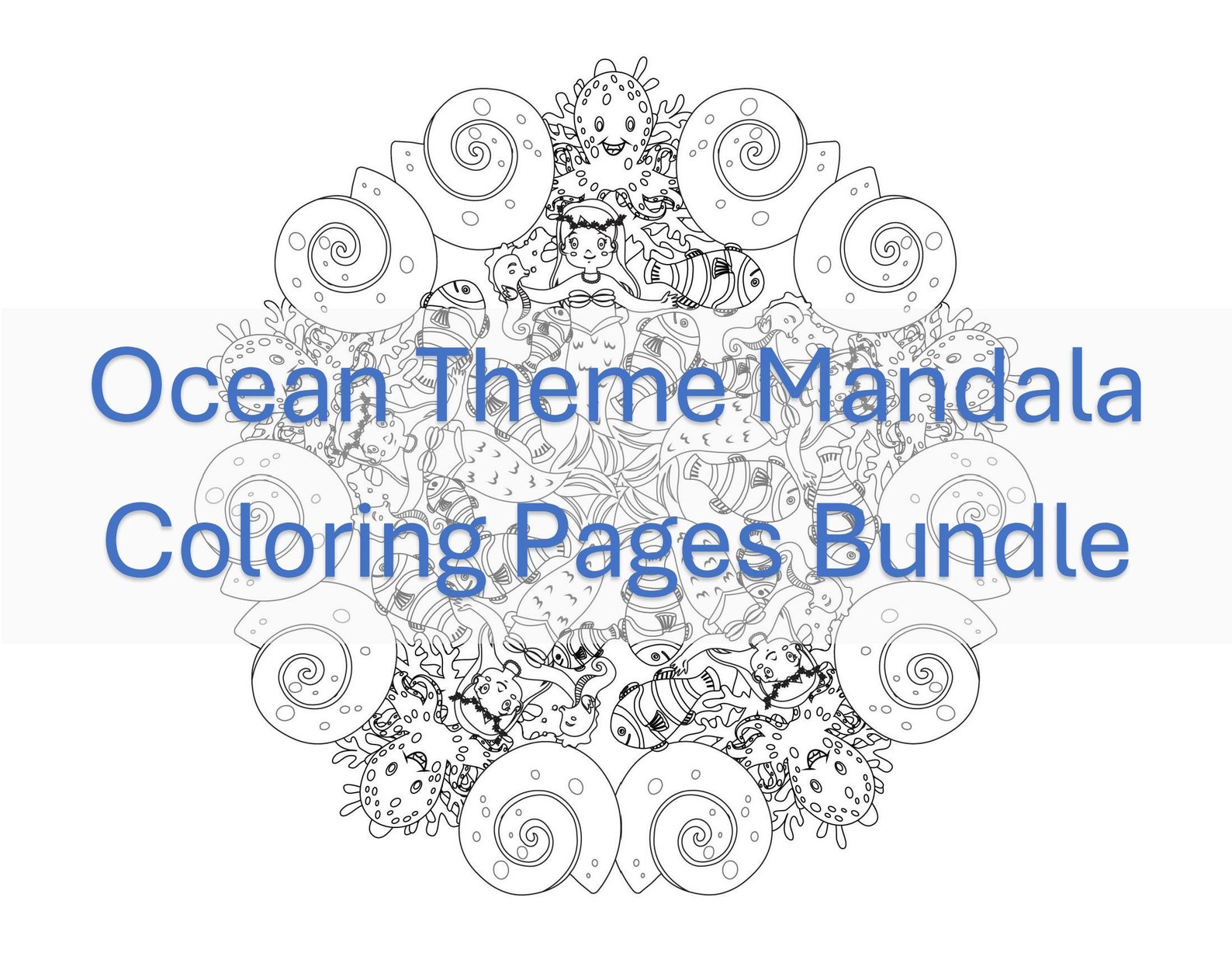 Ocean Themed Mandala 20 Coloring Pages Bundle to Print - Etsy