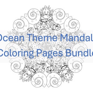 Ocean Themed Mandala 20 Coloring Pages Bundle to Print - Etsy