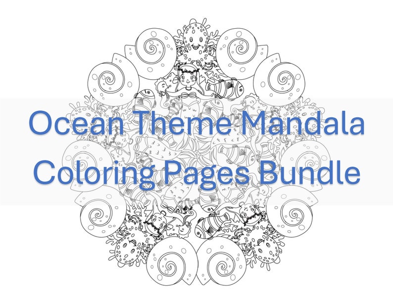 Ocean Themed Mandala 20 Coloring Pages Bundle to Print - Etsy