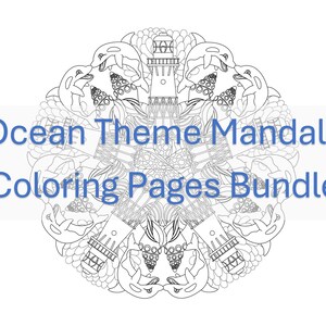 Ocean Themed Mandala 20 Coloring Pages Bundle to Print - Etsy