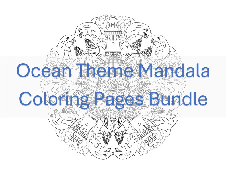 Ocean Themed Mandala 20 Coloring Pages Bundle to Print - Etsy