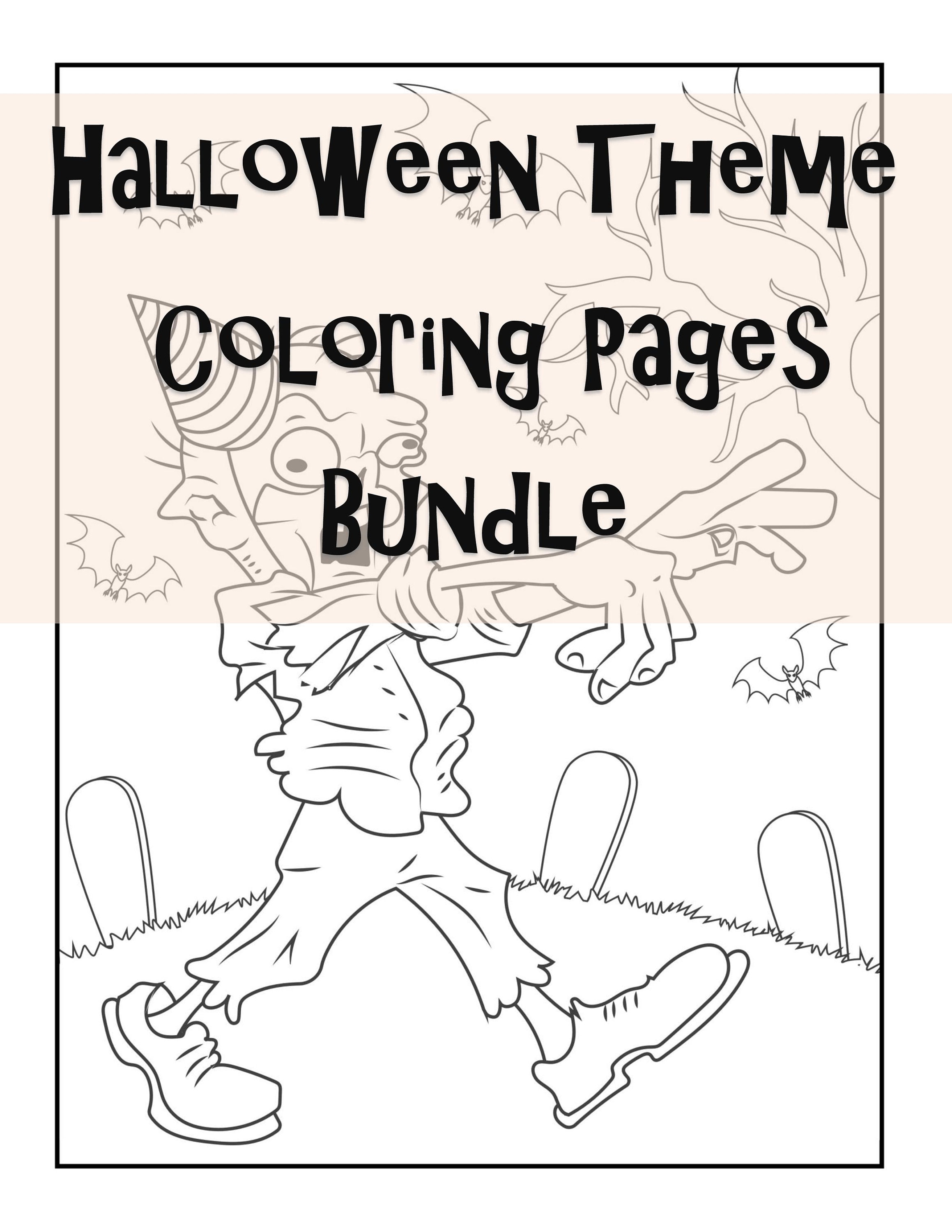 Halloween Themed 30 Coloring Pages Bundle to Print - Etsy