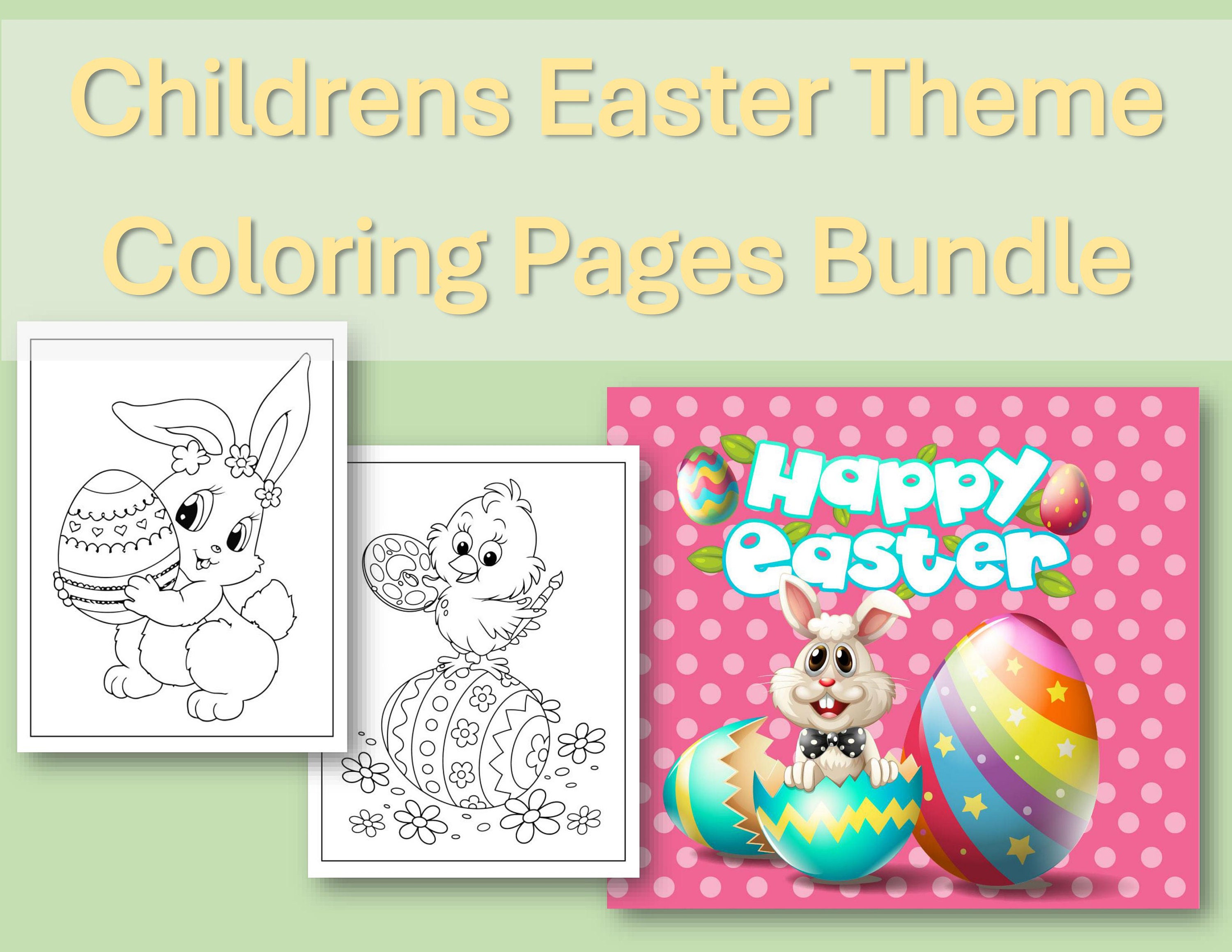Easter Theme Coloring Pages Bundle to Print, 39 Pages - Etsy