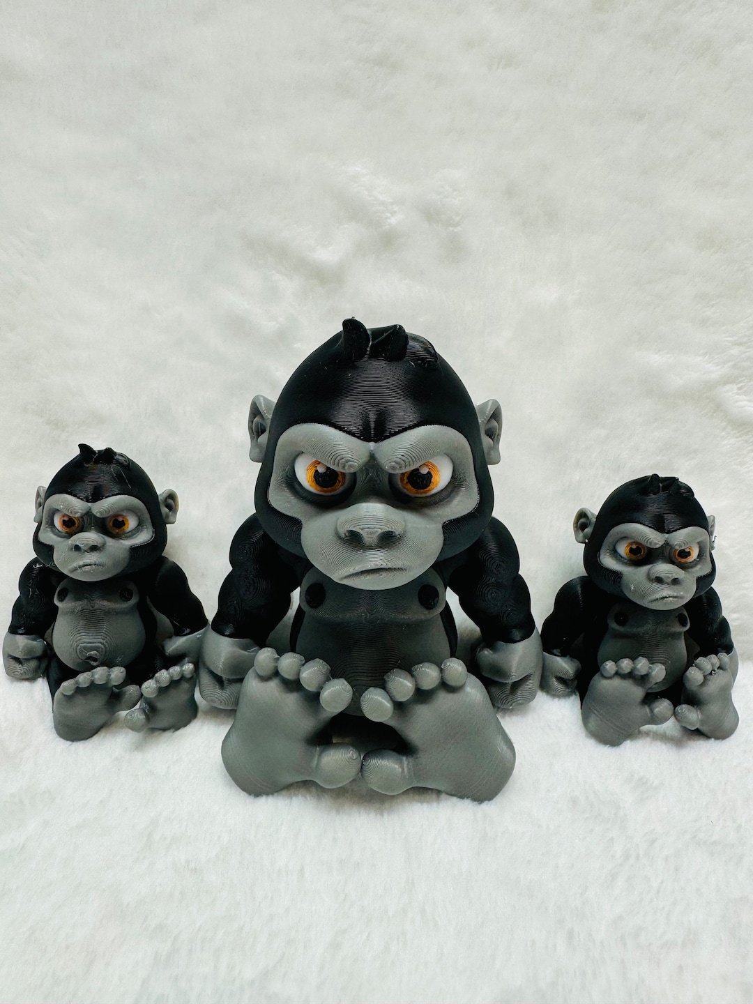 3D Printed Articulated Flexi Gorilla. Unique 3D Gifts, Fidget Stress Reliever Ape, Fun Whimsical ...