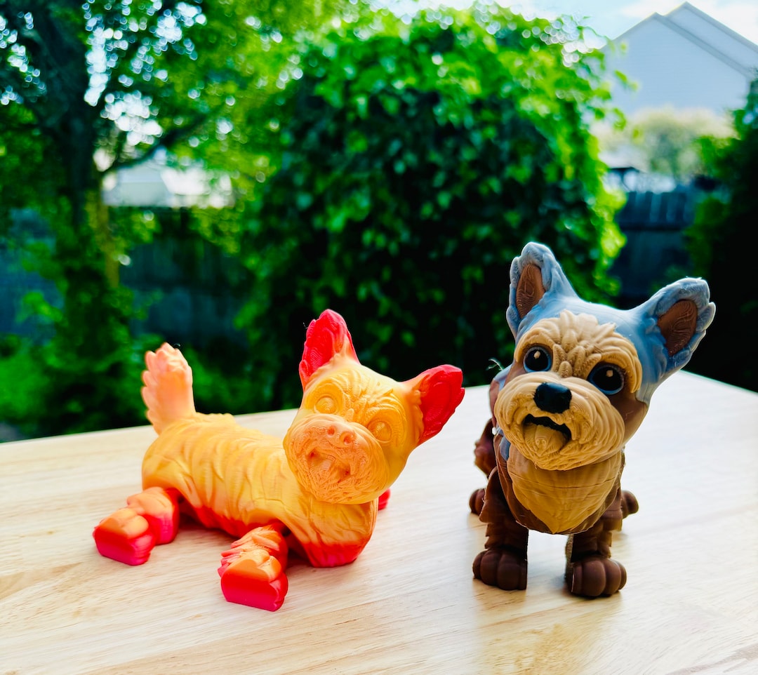 3D Printed Articulated Yorkie. Unique 3D Gifts, Fidget Stress Reliever ...