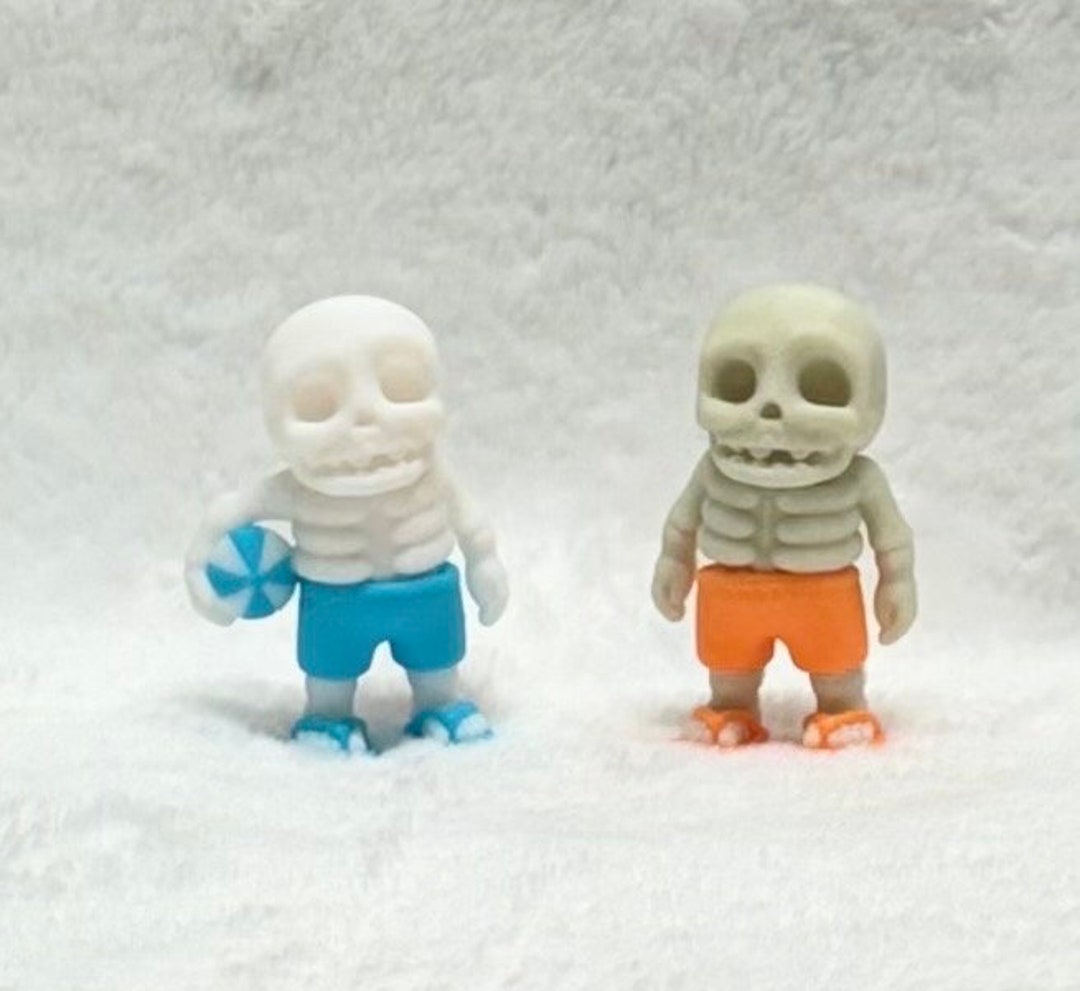 3D Printed Articulated Skeleton Summertime Beach Vibe, Unique Custom Stress Relief Figet ...