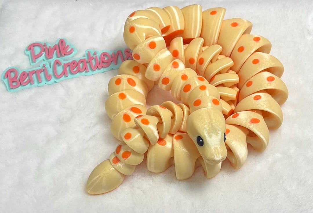 3D Printed Articulated Ball Python Snake, Fidget Toy Gift, Stress ...