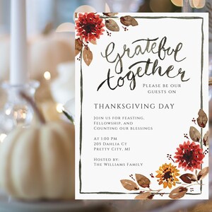 Printable Hand-lettered Fall Invitation | Thanksgiving Invitation ...