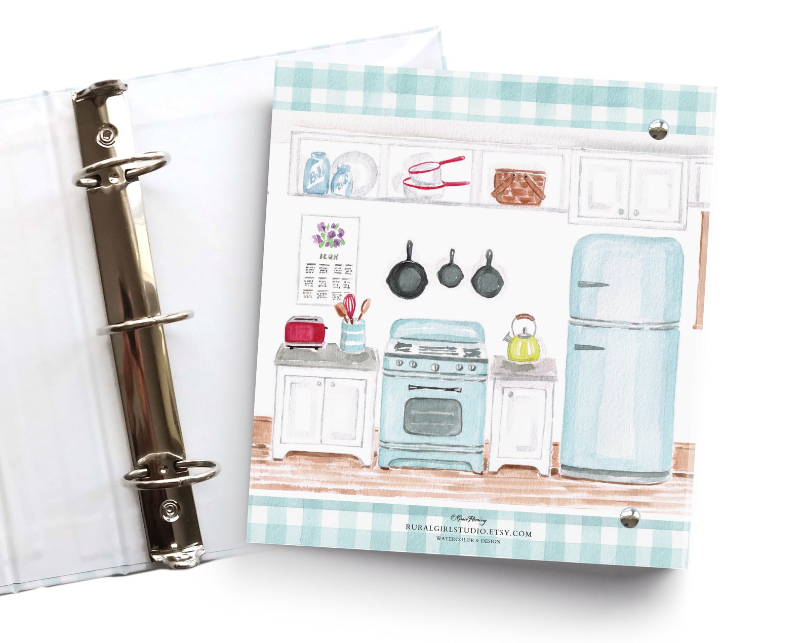 HALF-SIZE Retro Kitchen Recipe Binder Vintage Kitchen 3-ring | Etsy