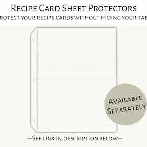 Sheet Protectors | Recipe Binder Sheet Protectors | Recipe Page Sheet ...